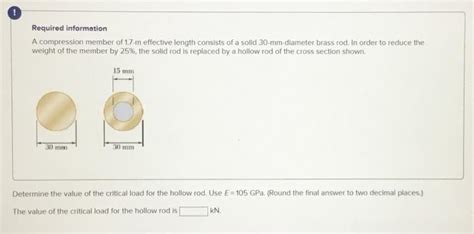 Solved Required Information A Compression Member Of 1 7 M