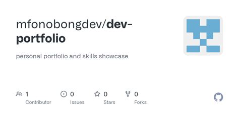 Github Mfonobongdev Dev Portfolio Personal Portfolio And Skills Showcase