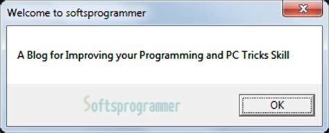 Show Messagebox In Windows Software Programming And Pc Tricks