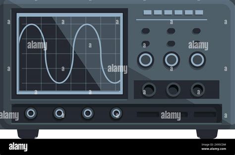 Vector Illustration Of A Contemporary Digital Oscilloscope Used For