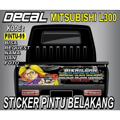 Jual Stiker Decal Pintu Belakang Bak Pick Up Custom PickUp Bisa Request