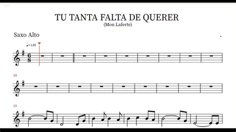 Tu Tanta Falta De Querer Mon Laferte Karaoke Partitura Para Saxo