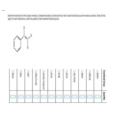 Solved Examine The Strucure For The Organic Molecule