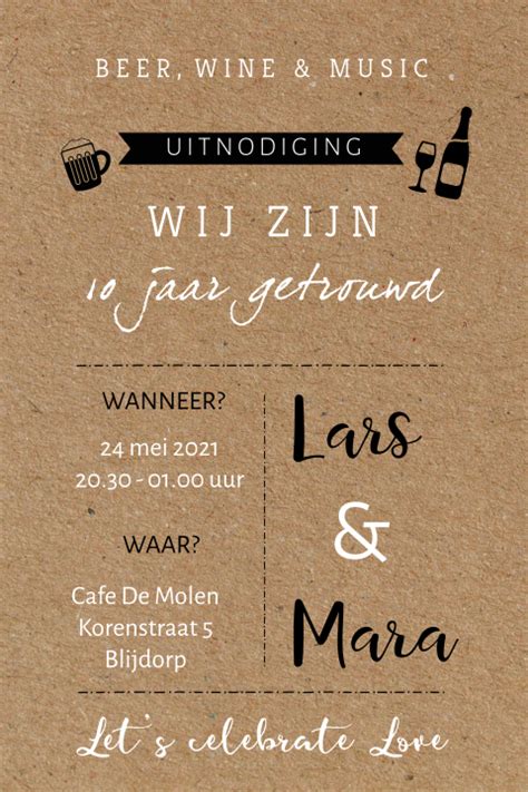 Hippe Jubileum Uitnodiging Met Letter Ballonnen