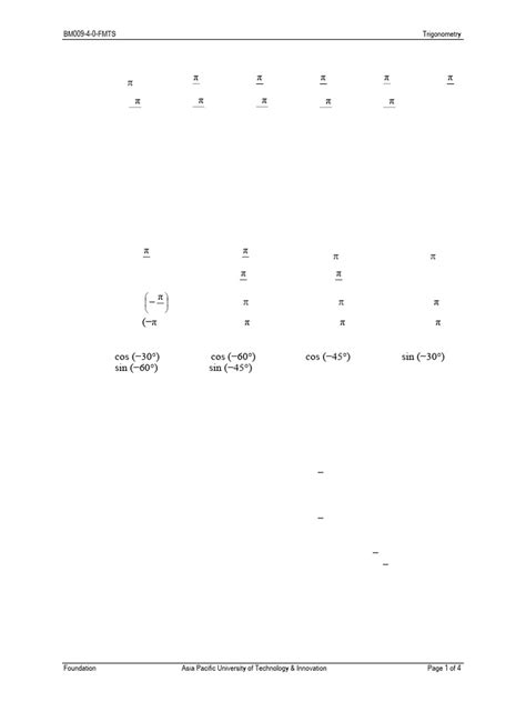 Fmts Chapter 4 Trigonometry Pdf Elementary Mathematics Geometry