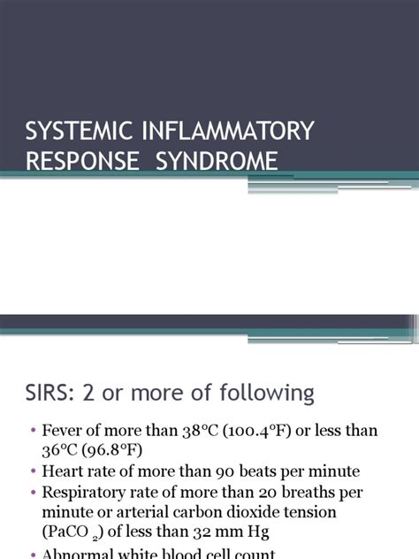 Systemic Inflammatory Response Syndrome Pdf Inflammation Cytokine