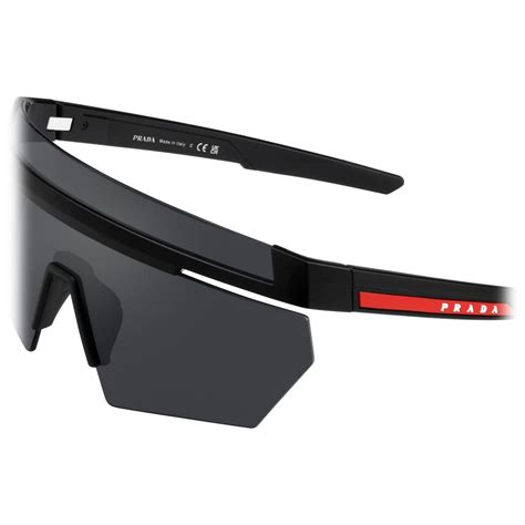 Prada Linea Rossa Impavid Mask Sunglasses Opaque Black Slate Gray