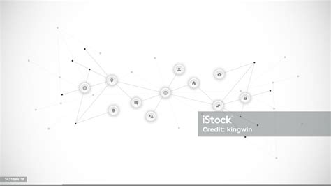 인포그래픽 요소와 평면 아이콘이 있는 정보 기술 배경 디지털 기술 네트워크 연결 및 통신 개념 벡터 일러스트레이션 가리키기에 대한 스톡 벡터 아트 및 기타 이미지 Istock