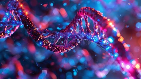 Enhanced Image Of DNA Strands Unwinding And Separating During DNA Replication Revealing The