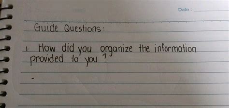 Date Guide Questions How Did You Organize Studyx