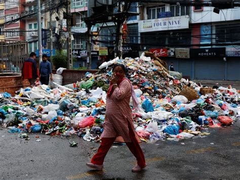 Piles Of Trash Collect On Streets Of Nepals Capital As Garbage