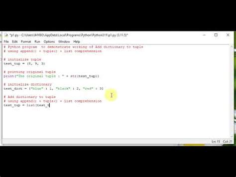 Python Program To Demonstrate Working Of Add Dictionary To Tuple Youtube