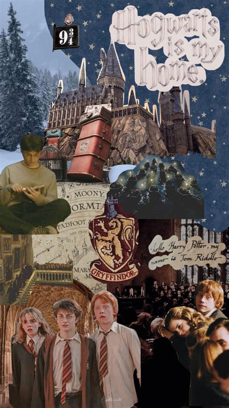 Harry Potter Collage With Hogwarts Houses