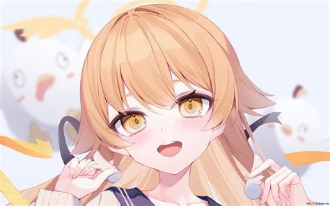Cute Anime Girl Happy 2k Wallpaper Download