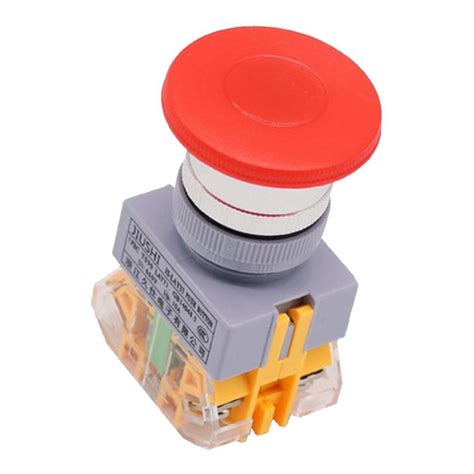 Emergency Stop Mushroom Head Push Button Switch Reset Plastic Lay37 11m