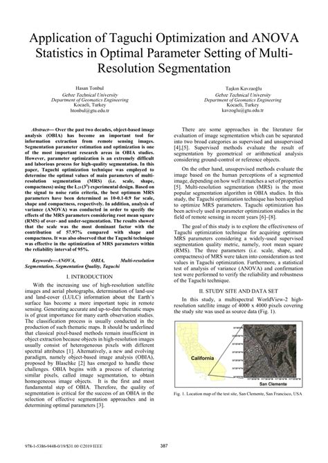 pdf application of taguchi optimization and anova statistics in