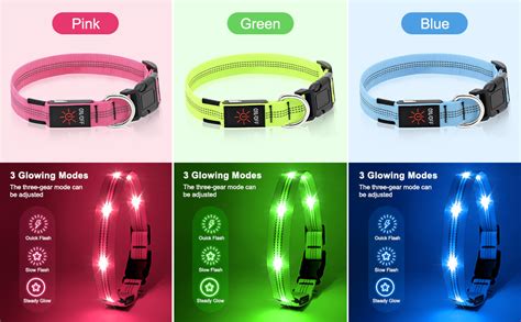 Bseen Light Up Dog Collars Glowing Led Dog Collar