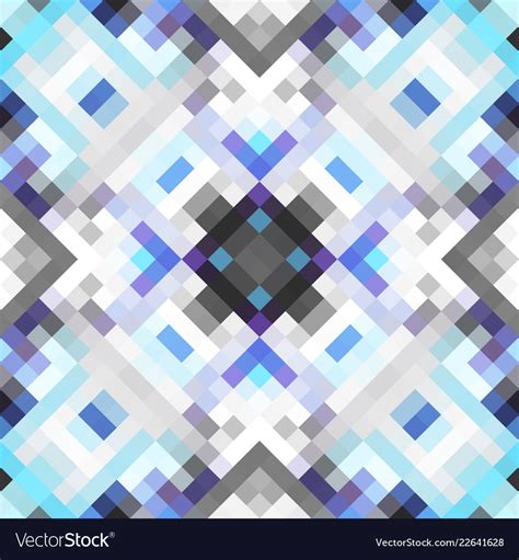 Geometric Abstract Symmetric Pattern In Pixel Art Vector Image