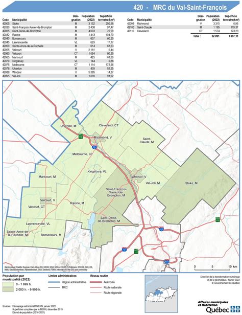Carte de la MRC du Val Saint François