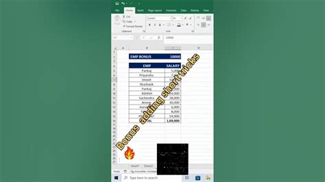 Microsoft Excel🔥adding Bonus Tricksexcelexceltricks Exceltips