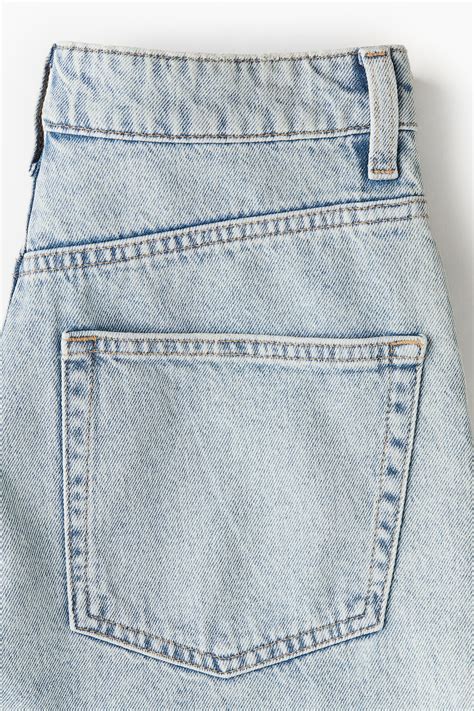 Mom High Denim Shorts Pale Denim Blue Ladies Handm Gb