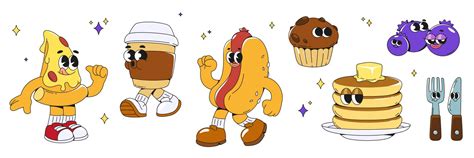 Cartoon Retro Coffee Drink Groovy Character Vector Image