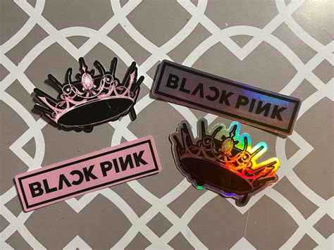 BLACKPINK The Album Logo Crown Holographic Glossy Matte Etsy