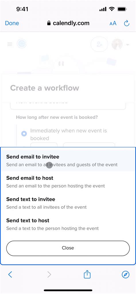 Calendly Creating An Automation Workflow Flow On Ios Page Flows