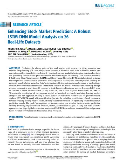 Enhancing Stock Market Prediction A Robust Lstm Dnn Model Analysis On