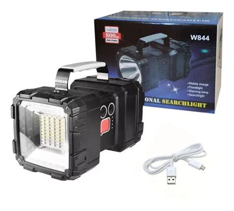 Linterna Portátil Recargable Usb Led Reflector Camping Faro