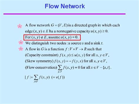 Lecture 13 Introduction To Maximum Flows Flow Network