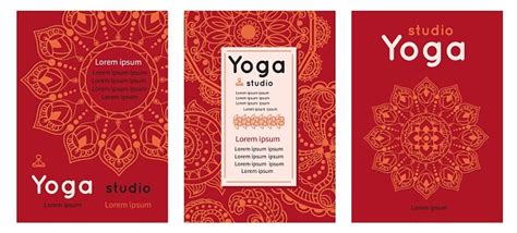 요가 스튜디오 만다라 카드 인도 민족 장식품 꽃의 난해한 요소가 있는 둥근 패턴 동양적인 전통적인 디자인 멘디 레이스 체육관 스트레칭 요기 클럽 화려한 벡터 세트 0명에