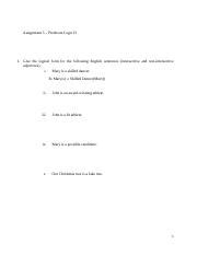 Understanding Predicate Logic II In Assignments Course Hero