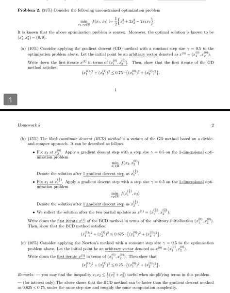 Solved Problem 2 35 Consider The Following Unconstrained