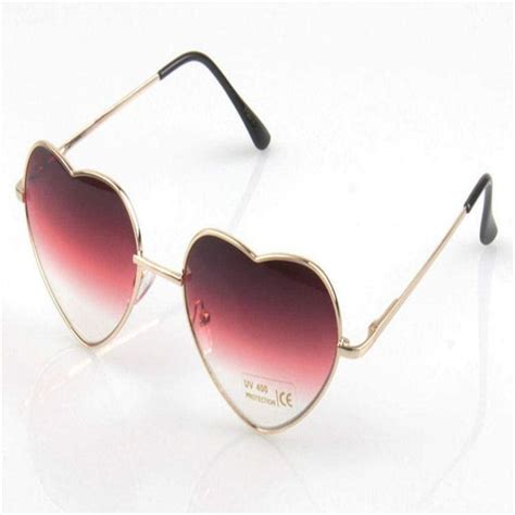 Fashion Heart Shaped Sunglasses Women Brand Designer Lady Metal