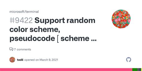 Support Random Color Scheme Pseudocode [ Scheme Rand Settings Schemes ] · Issue 9422