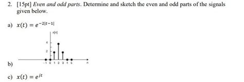 solved 2 [15pt] even and odd parts determine and sketch