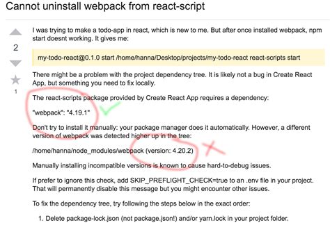 Node Js Cannot Uninstall Webpack From React Script Stack Overflow