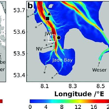 A Grid And Bathymetry In The North Sea Model Domain Arrows Indicate