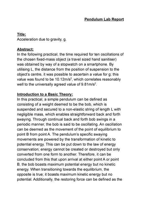 Labreport JUNIOR FRESH LABORATORY REPORT SHEET WEEK TITLE OF EXPERIMENT Babe NAME