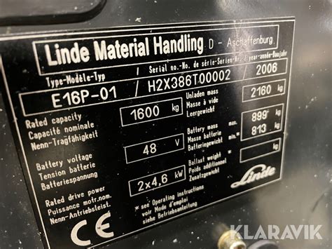 Eltruck Linde E16p 01 Vansbro Klaravik Auktioner