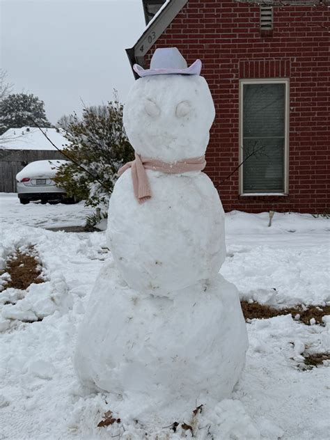 Finally Snow That Lets Us Build A Snowman ⛄️ Our First Snow Came A Bit