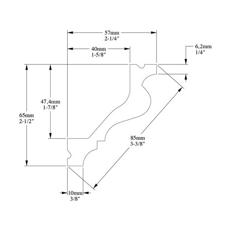 Crown Molding Outside Corner 3d Cad Model Library Grabcad 56 Off