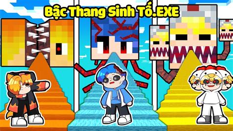 Huy Noob ThỬ ThÁch XÂy BẬc Thang Sinh TỐ Exe 1000 MÉt Trong Minecraft