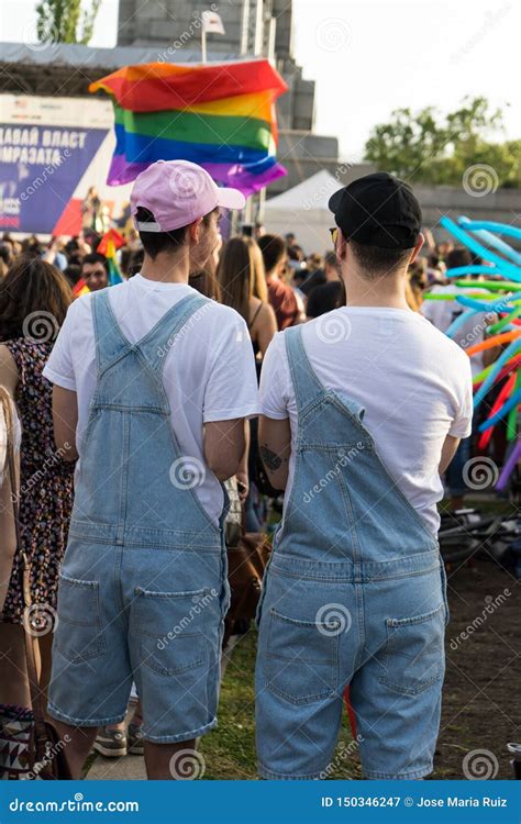 Gay Couple In A Concert Enjoying The Pride Festival In Sofia