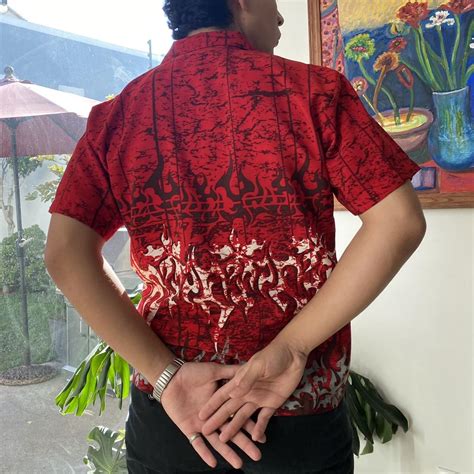 Flames Button Up Brand Pineapple Depop