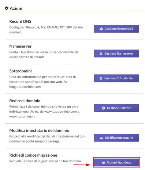 Richiedere EPP Code Auth Code A Keliweb SupportHost