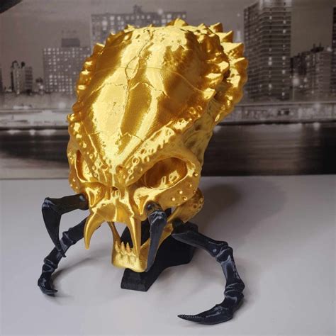 Predator And Xenomorph Alien Skull Model Figurine 3d Printed Large