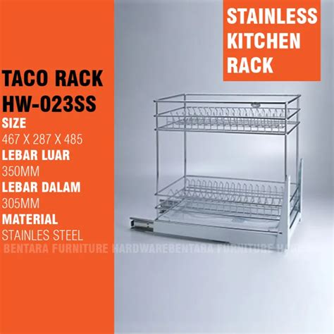 35 CM TACO RACK HW 023 SS STAINLESS CHROME RAK PIRING RAK BOTOL GELAS