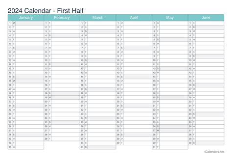 2024 Printable Calendar Pdf Or Excel